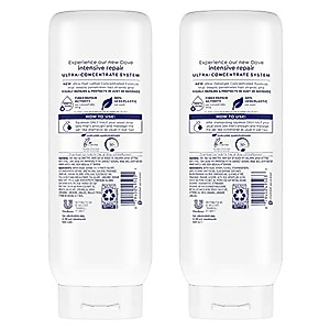 Dove Ultra Intensive Repair Concentrate Shampoo And Conditioner For Damaged Hair Repairs And Protects In 30 Seconds, 2X More Washes, Combo Pack, 20 fl oz (Pack of 2)