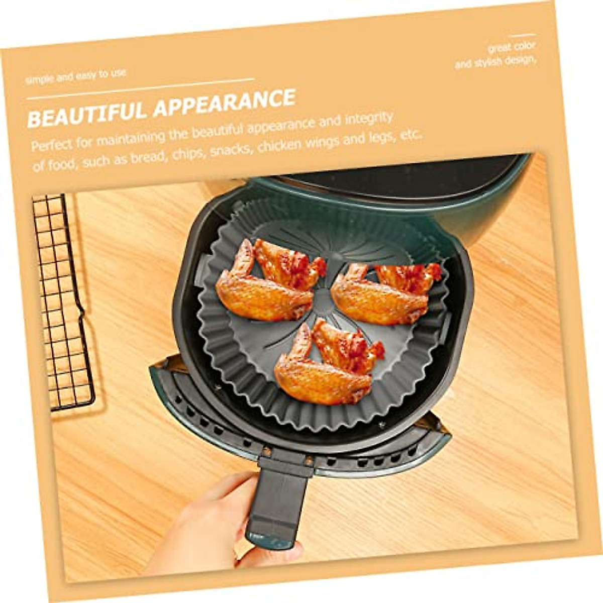 Angoily Fryer Silicone Bakeware Air Fryer Toaster Oven Air Fryer Silicone Pot Silicone Mat for Air Fryer Air Fryer Parchment Paper Baking Tool Air Fryer Silicone Mat Kitchen Air Fryer Pad