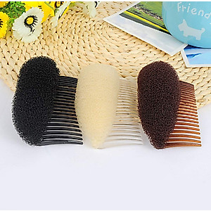 2Pcs Charming Bump It Up Volume Inserts Hair Comb Do Beehive Hair Stick Bun Maker Tool Hair Base Styling Accessories for Women Lady Girl (Beige)