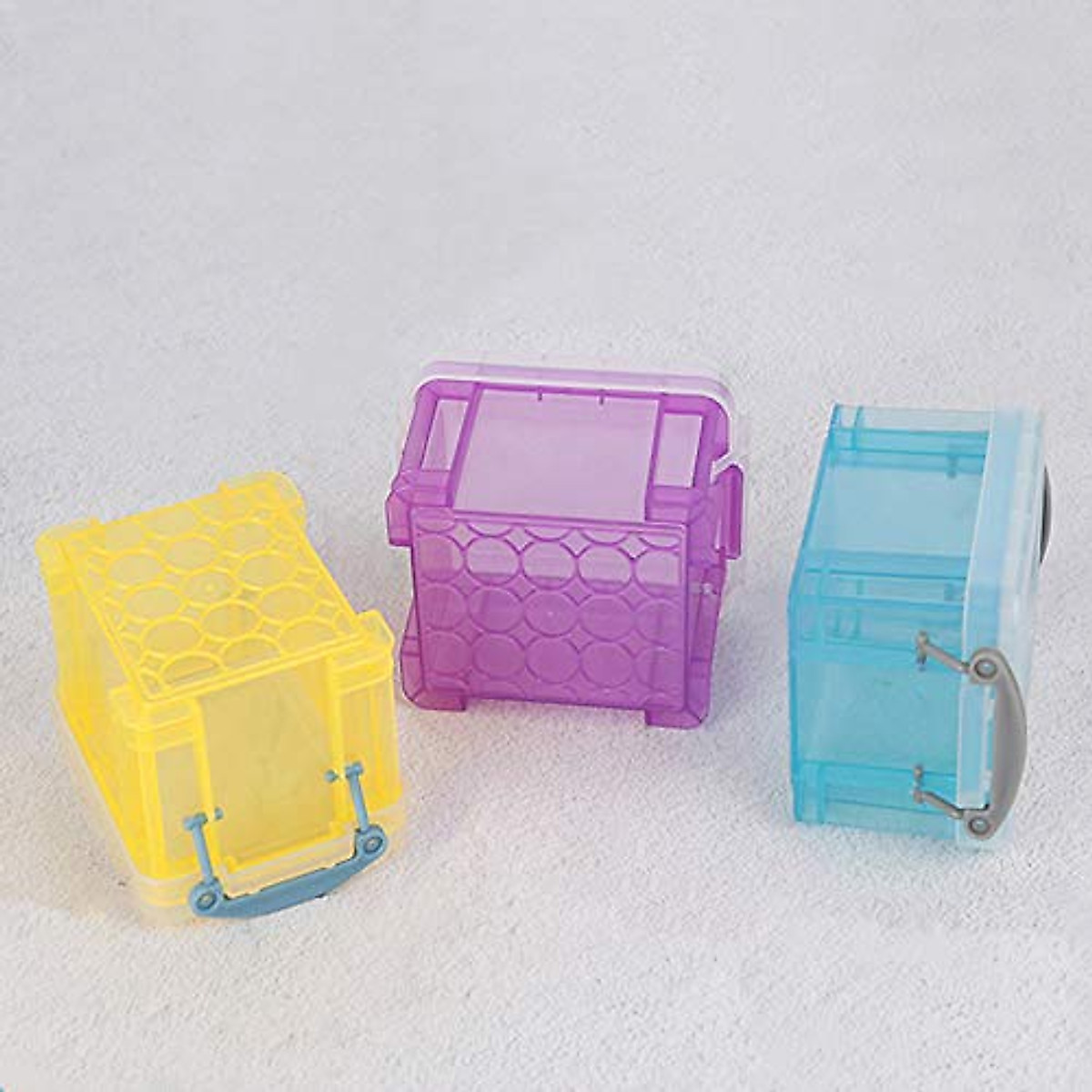 6 Pack Mini Storage Boxes Plastic Storage Box Organiser Box with Lid Small Storage Bin Box