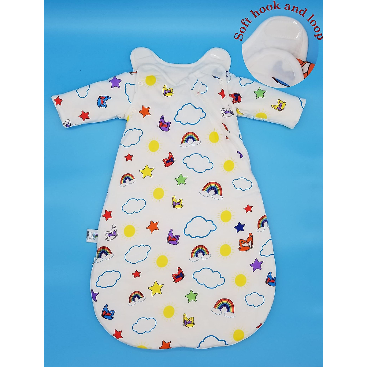 Baby Sleeping Sack and Blanket Bundle | Baby: 0-6 Months | 100% Organic Cotton | 1.5 TOG | Primary and Secondary Colors Shapes | Unisex (0-6 Months)