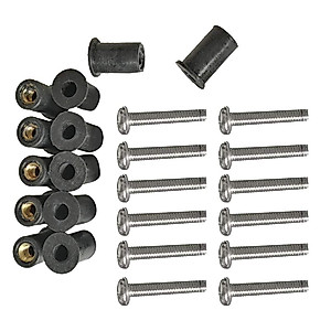 12 Pieces M4 Rubber Well Nuts with Stainless Steel Screws Kit Fit for Kayak Canoe Boat Marine Hardware Fasteners