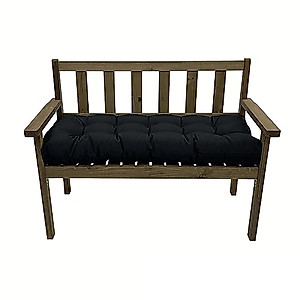 SUMURI Indoor/Outdoor Waterproof Bench Cushion, Tufted Loveseat Cushion for Patio Furniture,Non-Slip Bench Pads with Ties(Color:Dark Green)