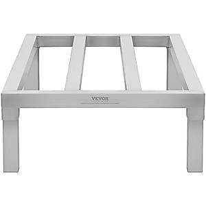 VEVOR Aluminum Dunnage Rack, 36” x 20” Commercial Food Floor Rack, 8” Off The Floor, 1800 lbs Capacity All-Welded Aluminum Storage Rack, for Storage in Restaurants, Kitchens, Garages and Vehicles