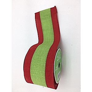 Celebrate IT- Ribbon Bow-tique-Red Green Stripe- ribbon 4 in x 25ft