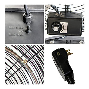 Maxx Air Premium Misting Fan w/Standalone Tank, Swamp Cooler for Commercial, Residential, Athletic Use (Mid Pressure 18")