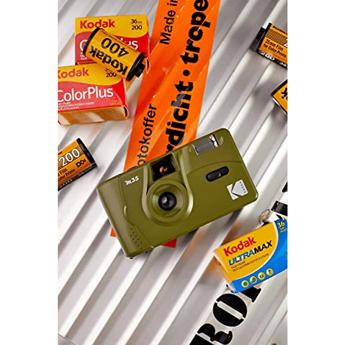 Kodak M35 35mm Film Camera, Reusable, Focus Free, Easy to use, Build in Flash and Compatible with 35mm Color Negative or B&W Film (Film and Battery NOT Included) (Olive Green)