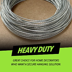 HANGDONE Picture Hanging Wire #5 50lbs 100-Feet, Flexible Steel Wire 16 Gauge for Hang Up Frame/Painting and Mirror