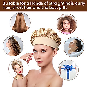 RONRONS 2 Pieces Satin Bonnets for Black Women Silk Hair Bonnet Sleeping Cap