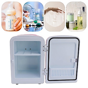 Zunate Mini Fridge, 4 Liter Portable Thermoelectric Cooler and Warmer, Travel Compact Refrigerator, Personal Refrigerator for Skincare, Beverage, Home, Office and Car (US Plug 100-240V)