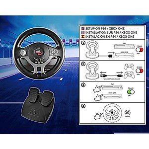 Superdrive - racing Driving Wheel with pedals and gearshift paddles for nintendo Switch - Ps4 - Xbox One - PC - Ps3
