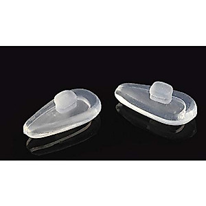 Glasses Repair Replacement Metal Temple Eyewear Metal Frame Arms for Eyeglasses Sunglasses (Nose Pads Clear)