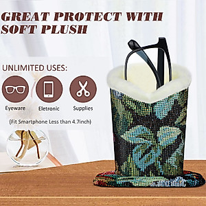 Weewooday 6 Pack Plush Lined Eyeglasses Holder Stand for Glasses Leather Reading Stand Case Protective Glasses Case (Lovely)