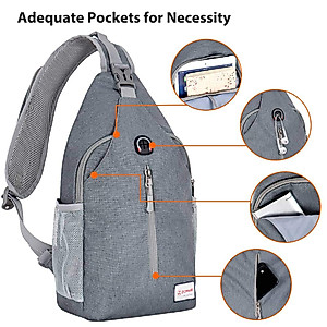ZOMAKE Sling Bag for Women Men, Small Sling Backpack Chest Crossbody Bag Daypack for Travel Day Trip