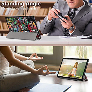 Xuanbeier Case for Xiaomi Redmi Pad SE 11 inch,Slim Stand Hard Back Shell Protective Smart Cover for Redmi Pad SE 11 2023 Case with Auto Wake/Sleep Function,Graffiti