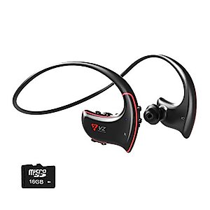 VZ MP3 Player with Bluetooth Headphone Included 16GB TF Card Lossless Sound Sweatproof for Running Gym audiobook