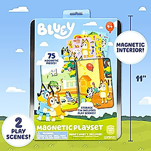 Bluey Magnetic Playset, Magnet Activity Toys, Great Birthday Parties, at-Home Activities, or Screen-Free Fun, Perfect Travel or Road Trip, Hours of Fun for Kids Ages 3, 4, 5, 6, Multicolor