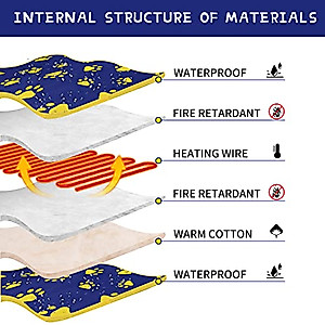 PUPPY LOVE Pet Heating Pad, Waterproof Dog Heating Pad Mat for Cat with 5 Level Timer and Temperature, Pet Heated Warming Pad with Durable Anti-Bite Tube Indoor for Dog Cat (12" Round)