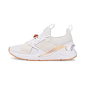 Puma Women's Muse X5 Sneaker, White-Peach Pink-Pristine, 8