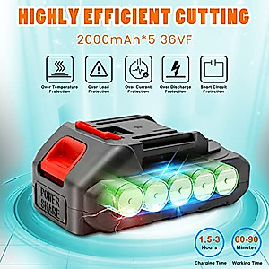6 Inch Mini Chainsaw Sofrose Cordless Chainsaw with Auto-Oil System 2X 2.0Ah Batteries One-Handed Electric Chain Saw Electric Pruning Chainsaw for Wood Cutting Garden Logging Trimming Branch