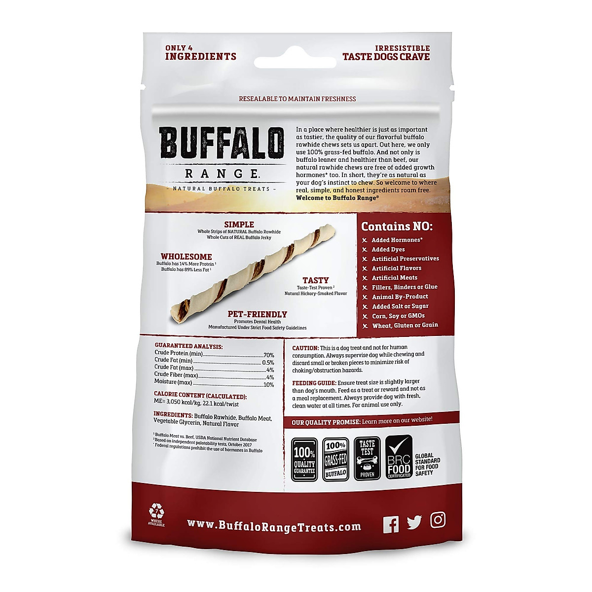 Buffalo Range Rawhide Dog Treats
