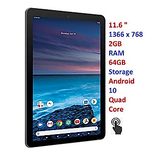 RCA 11 Delta Pro2 11.6 Inch Quad-Core 2GB RAM 64GB Storage IPS 1366 x 768 Touchscreen WiFi Bluetooth with Detachable Keyboard Android 10 Tablet Charcoal
