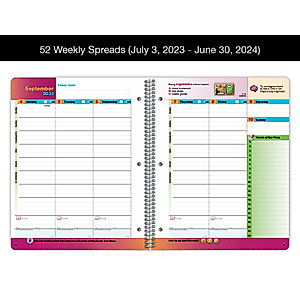 Dated Elementary Student Planner 2023-2024 Academic School Year, Large (8.5" by 11") Matrix Style Datebook with Classic Elementary Matrix Cover