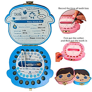 Baby Tooth Keepsake Box,Tooth Fairy Box,Wooden Tooth Box ,Baby Keepsake Storage Box,Tooth Saver,Tooth Holder for Kids Teeth,Tooth Boxes for Lost Teeth for Kids,Newborn Baby Birthday and Shower Gift