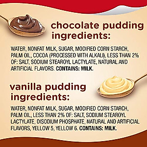 Snack Pack Chocolate and Vanilla Pudding Cups Family Pack, 12 Count (Pack of 1)