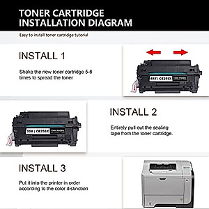 55X Black High-Yield Toner Cartridges (2-Pack): Drwn Compatible CE255X Toner Cartridge Replacement for HP Enterprise 500 MFP M525 Series, Enterprise P3015 Series, Pro MFP M521 Series | CE255XD