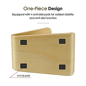 SAMDI Natural Minimalism Birch Small Wood Desk Cell Smartphone Mobile Phone Dock Holder Stand for Desk Stand Wooden Holder for iPhone 8 Plus X 6 6s 7 Plus 5 5s 5c,Wood iPhone Stand Dock Desktop, White