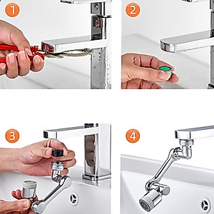 Faucet Extender for Kitchen Sink Universal,Faucet Extender for Bathroom Sink Brass,Splash Filter Faucet Extender,2 Water Outlet Modes,for washbasins