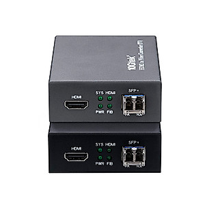 10Gtek A Pair of HDMI to Fiber Optic Converter, HDMI Extender with SFP+ Transceiver, SFP+ LR Lite Module up to 2km Link Length, Support HDMI 1.4a, 4Kx2K@30Hz