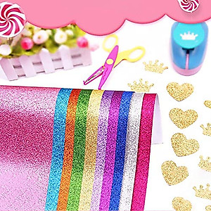 UPlama 40PCS Ultra Glitter Cardstock Heavy Paper 250gsm A4 Size Creative Handmade Decorative Card For DIY Gift Box Wrapping Birthday Party Decor Scrapbook,10 Colors 250gms