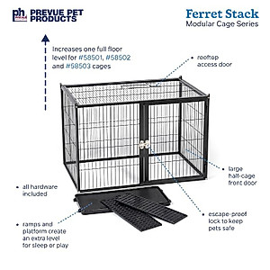 Prevue Pet Products Ferret Stacking Cage Add-On Unit, Fits Prevue Ferret Stack Cages