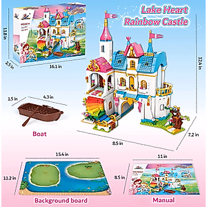 Friends Heartlake Castle Building Blocks Set, Girls Princess Castle Palace Building Bricks Kit, Educational STEM Toy Playset Creative Birthday Gift for Kids, Girls Aged 6+ (577 Pieces)