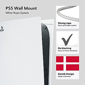 FLOATING GRIP Wall Mount Compatible with PS5 – Disk/Digital Edition (Bundle: Fits PS5 + 2X Controllers, White)