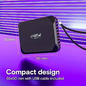 Crucial X9 1TB Portable SSD – Up to 1050MB/s Read, PC and Mac, Lightweight and Small with 3-Month Mylio Photos+ Offer – USB 3.2 External Solid State Drive – CT1000X9SSD902