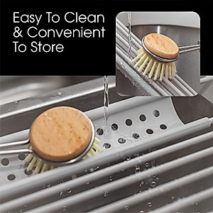 Over Sink Dish Drying Rack- Foldable Roll Up Dish Drying Rack- Portable Drying Rack for Kitchen Sink- Durable Dish Drainer- Space-Saver Kitchen and Sink Accessories- Dish Rack by Tasora (21"x13")