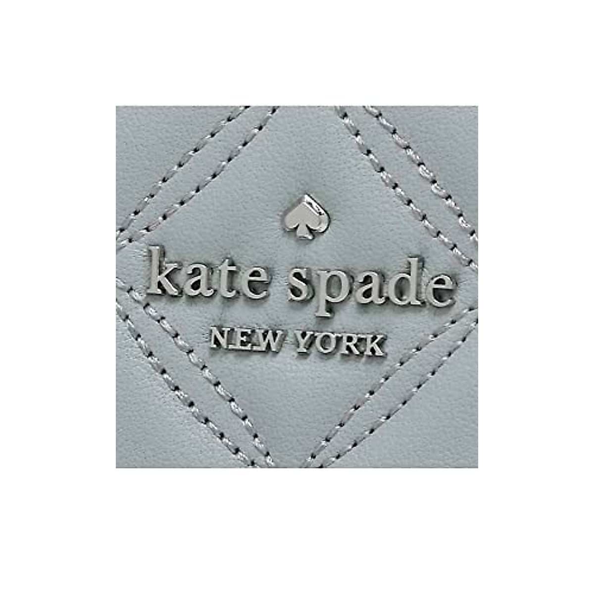 Kate Spade Natalia Quilted Leather Medium Compact Bifold Wallet in Brushed Steel