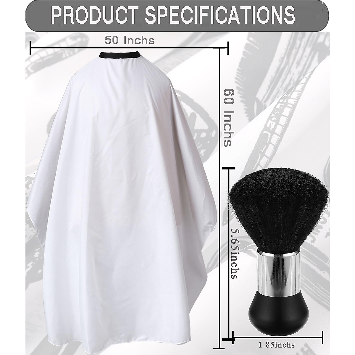 Borogo Professional Waterproof Barber Cape with Snap Closure, Hair Cutting Salon Cape Hairdressing Apron Stripe