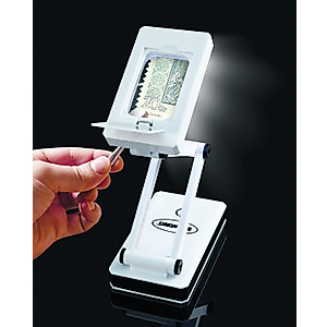 IdeaWorks JR7911 LED Desk Lamp, White with Magnifying Glass