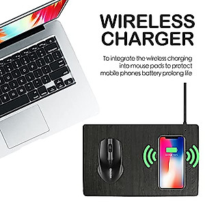 Fast Wireless Charger Mouse Pad,Fast Wireless Charging Mouse Mat 10w Qi Certified Case-Friendly for iPhone 14/14Pro/14Pro Max/13/13Pro/13Pro Max/12/12 Pro/11/11Pro/XR/X,Samsung Galaxy S10/S9 for Gifts