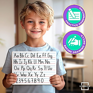 Double Sided Whiteboard Lined Dry Erase Board for Kids Ruled Writing Board Handwriting Practice for Kids - Small White Board Dry Erase Board 9x12 Dry Erase Board with Lines Education Teacher Supplies