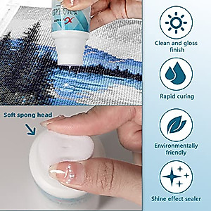 Diamond Painting Sealer 2 Pack 240ML 5D Diamond Painting Glue Sealer Permanent Hold & Shine Effect Diamond Painting Accessories Glue for Diamond Painting, Puzzles and DIY Craft (4 OZ Each Bottle)