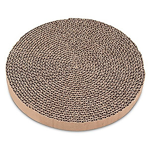 Best Pet Supplies Scratch and Spin Cat Scratcher Replacement Pads for Active Play, Natural Recycled Corrugated Cardboard, Supports Pet Behaviors, Relieves Stress - 5 Count