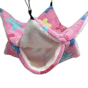 WODMB Small Pet Hammock Hanging Beds Cage Small Animal Hammock Comfortable Double-Layer Plush Cotton Hanging Cage (Color : A, Size : S Code)