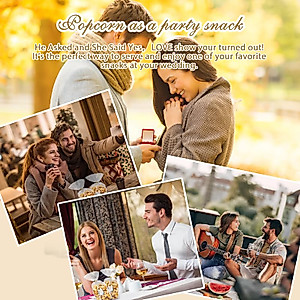 50 Sets He Popped the Question Popcorn Bags Engagement Party Favors She Said Yes Sticker with Cellophane Treat Bags Engagement Party Bridal Shower Wedding Goody Snack Treat Bags Grease Resistant