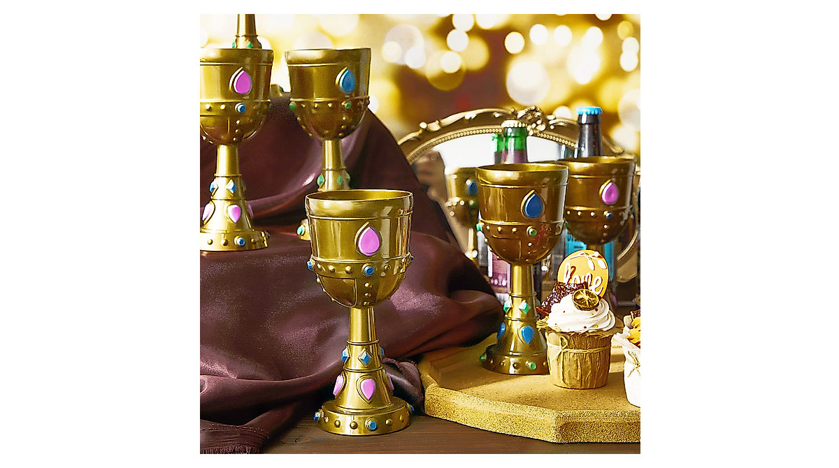 Elegant Gold Jeweled Goblets - 20 Pack for Parties