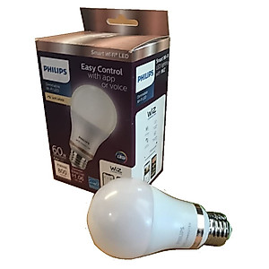 Philips Soft White A19 LED 60W Equivalent Dimmable WiZ Connected Smart Light Bulb 4 Pack